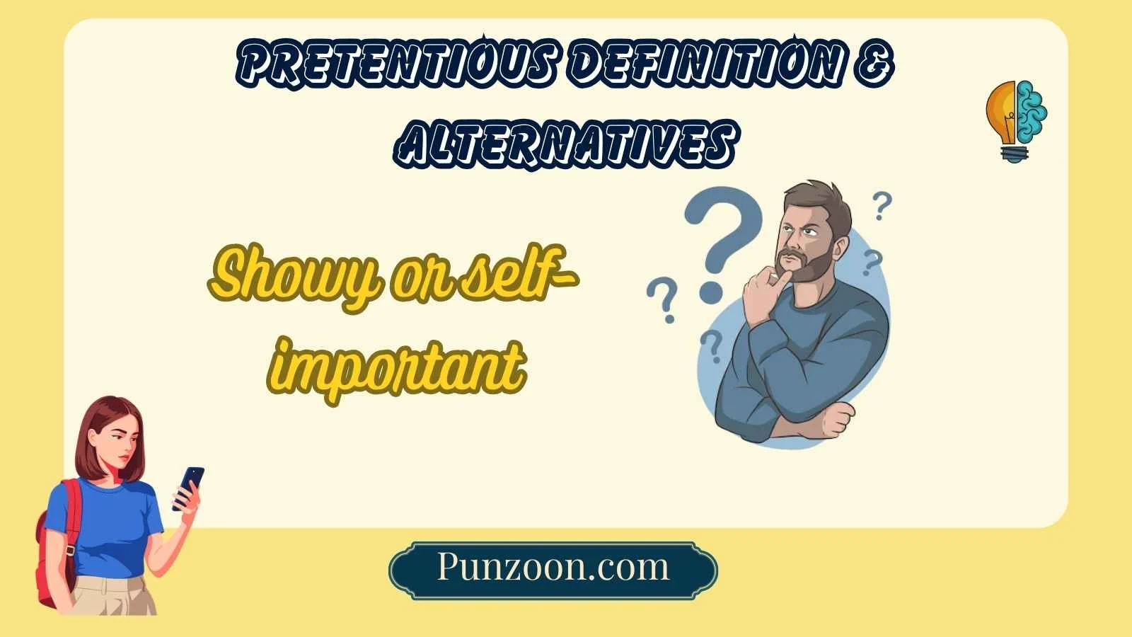 Pretentious Definition & Alternatives Explained Simply for Everyone